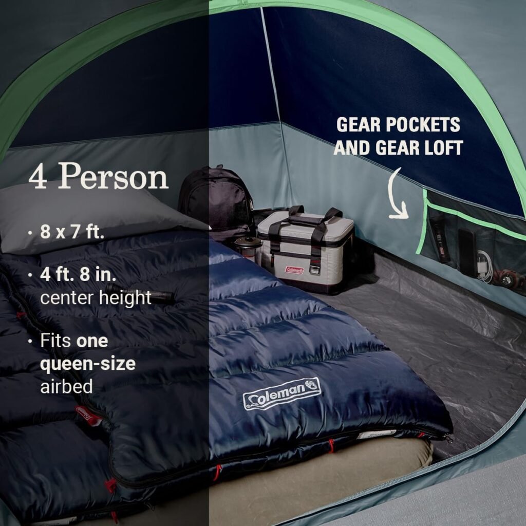 Coleman Skydome Tent With LED Lights & 5-Minute Setup, Weatherproof 4 ...