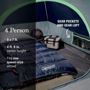 Coleman Skydome Tent With LED Lights & 5-Minute Setup, Weatherproof 4 ...
